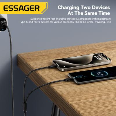 China USB A To USB C 2 In 1 Micro Charging Cable 40W 1.2m ES-X60 Series for sale