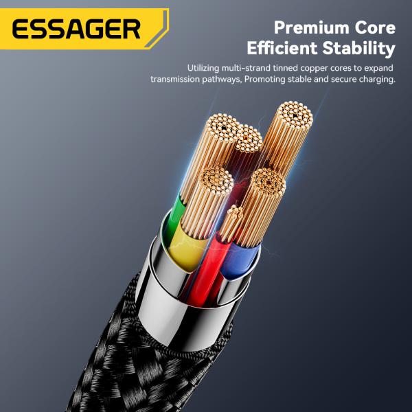 Quality USB A To USB C 2 In 1 Micro Charging Cable 40W 1.2m ES-X60 Series for sale