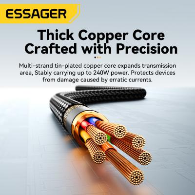 China Carregamento rápido USB C para C Cordão 240W com condutor de cobre enlatado à venda