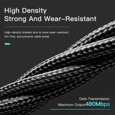 China Essager 2022 Rousseau Fast Charging Type C To Type C Charging Cable 100W 60W for sale