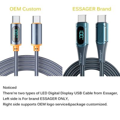 China QC3.0 Usb C To C Cable Led Fast Charger Type C Cable 5a 100w for sale