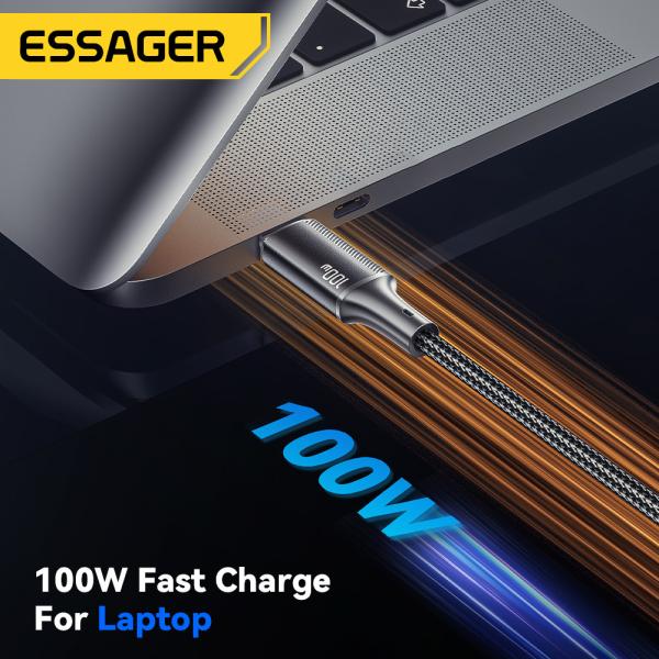 Quality ESSAGER ES-X45 Series USB C to C Fast Charging Cable 100W 1m 2m 3m for sale