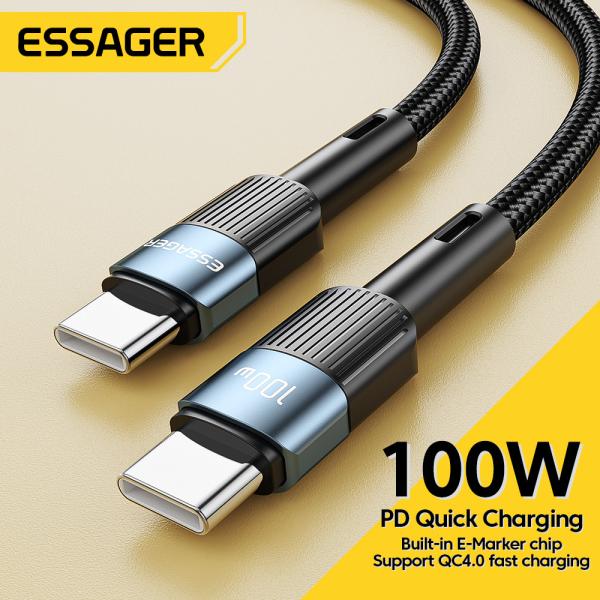 Quality Fast Charging USB C To C Data Cable Wired Braided 100W For Mobile Phone for sale