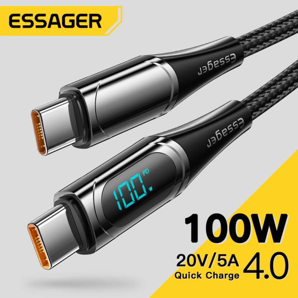 Quality Digital Display PD QC3.0 USB C To C Cable 100W With TPE Jacket for sale
