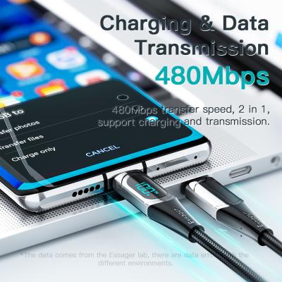 China Digital Display PD QC3.0 USB C To C Cable 100W With TPE Jacket for sale