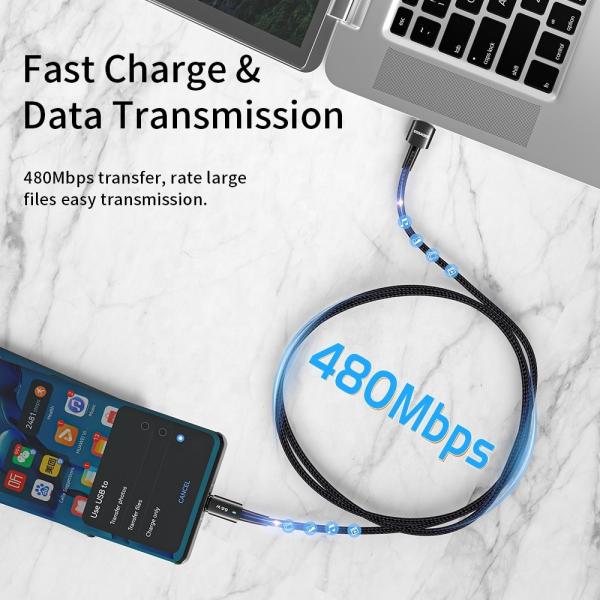 Quality Sunset USB A To C Charging Cable 66W 6A 0.5m 1m 2m 3m USB2.0 480Mbps for sale