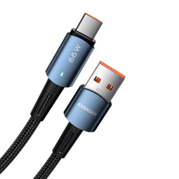 Quality Essager Sunset Super Charge USB A To C Data Cable USB2.0 6A PD 66W for sale