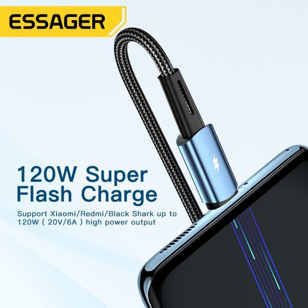 Quality Sunset USB to Type C Cable 120W Quick Charge Type C Data Cable 6A for sale