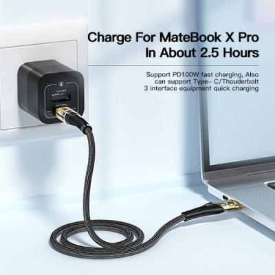 Cina Cavo di ricarica USB di tipo C a C trasparente 480Mbps 60W 100W Cavo telefonico in vendita