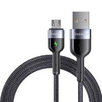 Quality LED Mobile Charging Cable Nylon Fabric Braided Fast Charging Micro USB Data for sale