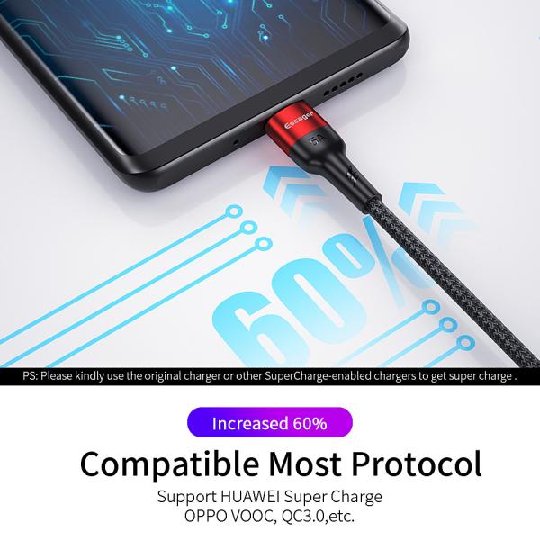 Quality Essager Scud Usb Type C Cable Fast Charging 5A 0.3M 1M 2M for Type C Devices for sale