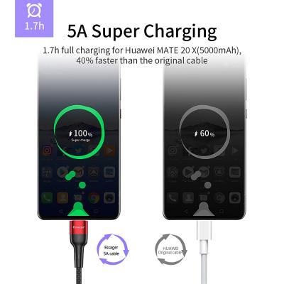 Κίνα Essager Scud USB Type C καλώδιο ταχείας φόρτισης 5A 0.3M 1M 2M για συσκευές τύπου C προς πώληση
