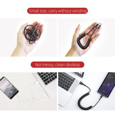 China PVC Type C Data Cable 2.4A Stretchable Phone Charger Cable 1.2M for sale