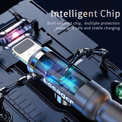 China Type C Micro USB IOS LED 3 In 1 Magnetic Charger Cable With Two Head Charging for sale