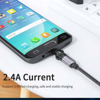 China 180 Rotar USB A para Micro B Cable Carregamento rápido LED Carregador de dados cabo à venda