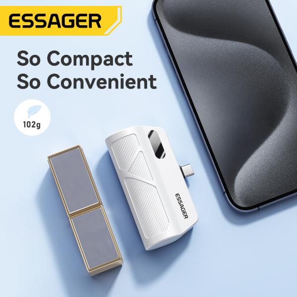 Compatto ABS 5000 Mah Power Bank USB C Battery Pack 15W 18W