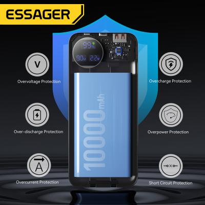 Cina ESSAGER ES-D016 Serie USB A/C/Lighting Output Batteria Power Bank 10000mah in vendita