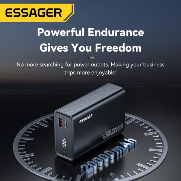 ESSAGER F2014 Serie USB C 18W USB Power Bank 20000mah 65W Per telefono