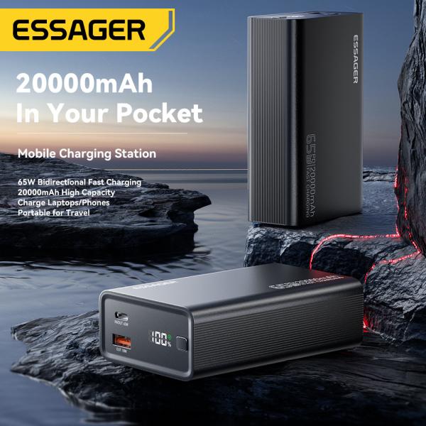 ESSAGER F2014 Serie USB C 18W USB Power Bank 20000mah 65W Per telefono