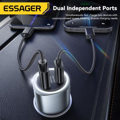 China ESSAGER ES-CC16 Series USB A+USB C Cell Phone Quick Charge Car Charger Outlet for sale