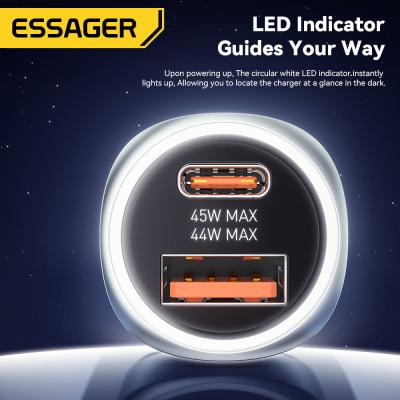 China ESSAGER ES-CC16 Series USB A+USB C Cell Phone Quick Charge Car Charger Outlet for sale