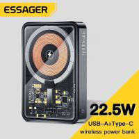 Quality Transparent Black Magnetic Wireless Charging Power Bank 10000mAh 15W for sale