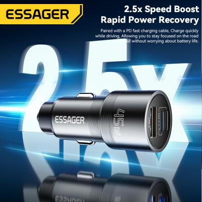 China ESSAGER ES-CC14 Series 3 Ports 45W USB L USB C Type C Fast Car Charger for sale