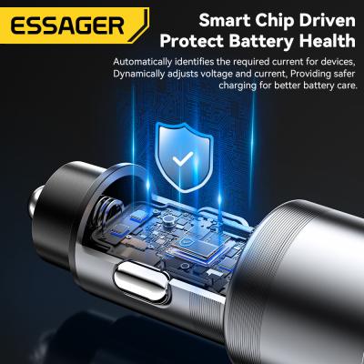 China ESSAGER ES-CC14 Series 3 Ports 45W USB L USB C Type C Fast Car Charger for sale
