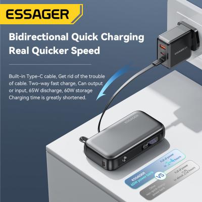 China LED Digital Display PD 65W Cell Phone Power Bank 15000mAh Fast Battery Storage for sale