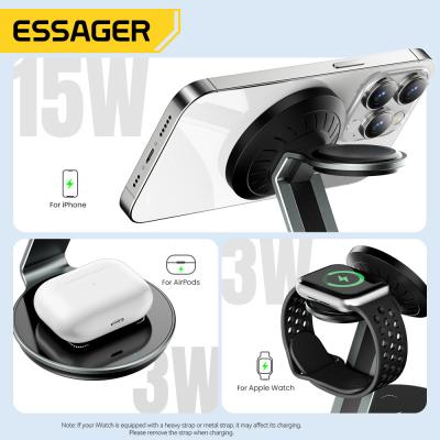 China ESSAGER OJD-102 Series 3 In 1 Charging Stand Wireless Charging Pad USB C for sale