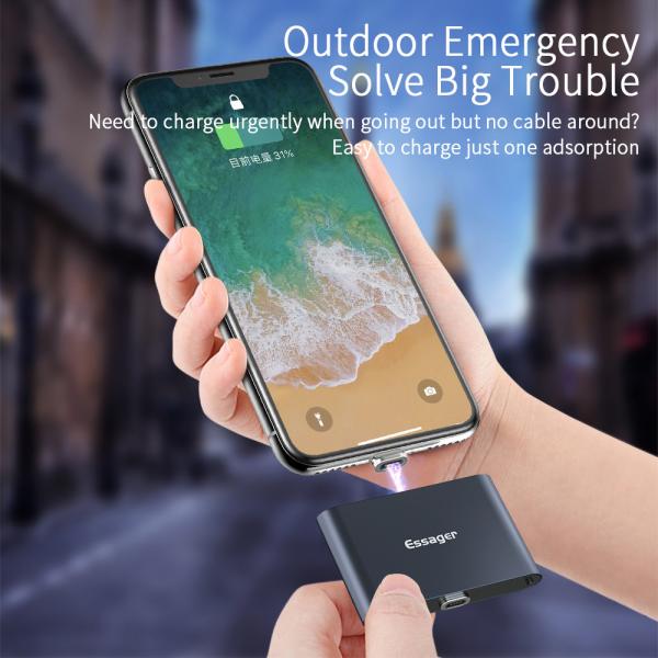 Quality Mini Charger Power Banks 1320mAh Micro USB C LED Emergency Magnetic Power Bank for sale