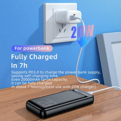 China Essager Latitude Portable Power Bank Charger 20000mAh 3 Output 2 Input for sale
