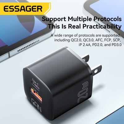 Китай PD3.0 QC3.0 GaN зарядные устройства USB A Type C USB C Телефонные зарядные устройства 20 Вт ES-CD31 серии продается