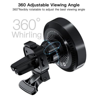 Cina Essager 2022 Ferris Wheel 15W Ricarica wireless RGB Ambient Light 360 Rotational Car Charger Holder per auto in vendita