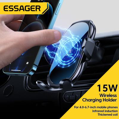 Cina Caricabatterie senza fili Car Air Vent Mobile Phone Holder 15W Per Auto in vendita