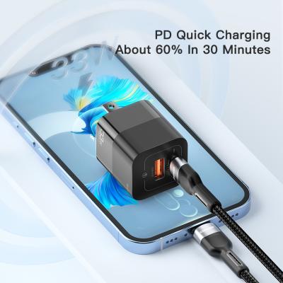 China Square Brick Type C Small Travel Fast Cellphone Charger 33w 5A With GaN US Plug USB Port for sale