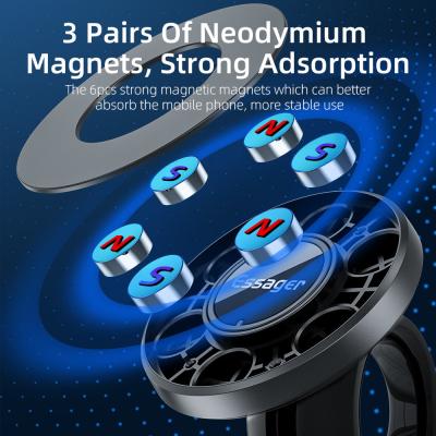 China Mirror Magnetic 360 Magnetic Car Phone Holders OEM ODM with 3M Adhesive Paste for sale