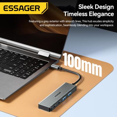 China Aliuminium Alloy 4 Ports USB Hub Laptop Type C USB Dock With OTP Protection for sale