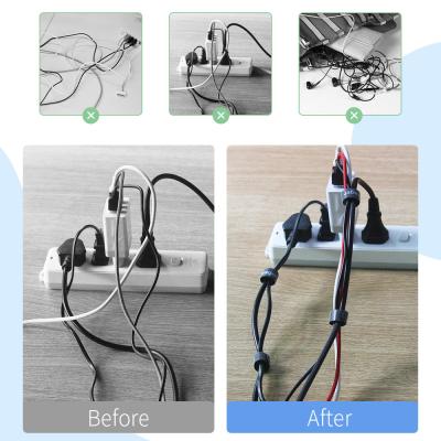 Cina Essager 2022 Organizzatore di cavi Prezzo all'ingrosso 1/5/10/20/PCS Organizzatore di cavi nero Winder Wire Clips Cable Management in vendita