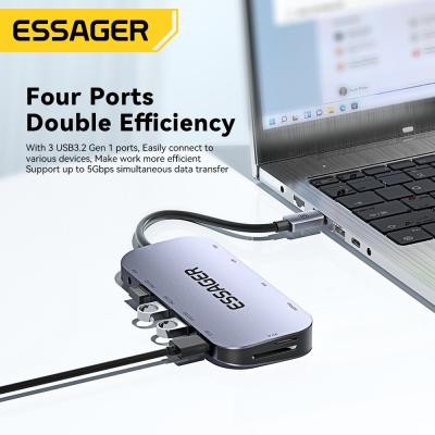 China Maple Harp 11 In 1 Usb C Hub PD 100W Fast Charging 5Gbps 32GB SD Card 10 Ports for sale