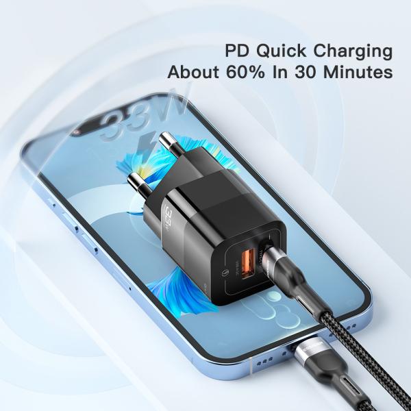 Quality Square Brick USB Port Type C Fast Mobile Phone Charger 30W 5V With EU Plug for sale