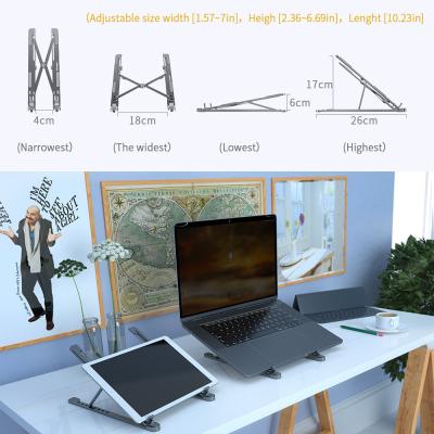 China Adjustable Aluminum Laptop Stand Foldable Waterproof At Office Home Trip for sale