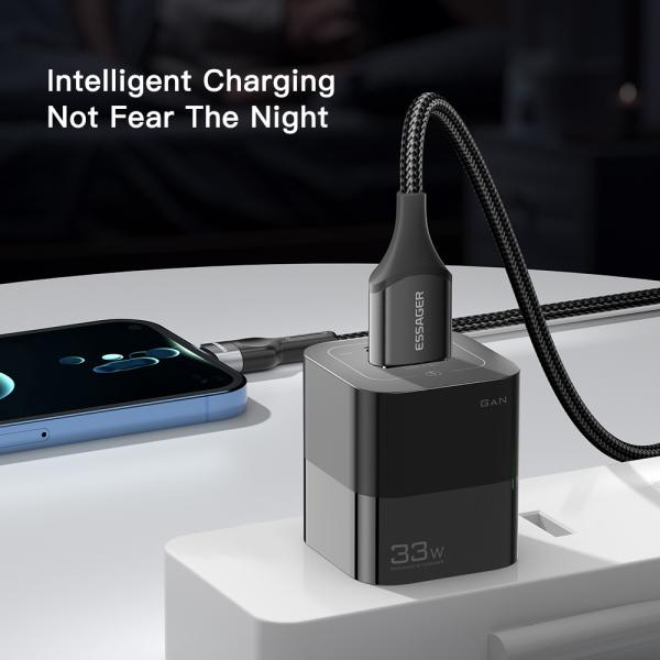 Quality QC 3.0 PD USB Wall Charger USB A Type C Mini Travel Phone Charger 33W 5V 4A for sale