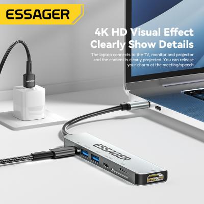 中国 7 イン 1 USB C HUB 多機能ポート 60W 4K 30Hz 急速送信 販売のため