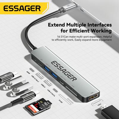 中国 7 イン 1 USB C HUB 多機能ポート 60W 4K 30Hz 急速送信 販売のため