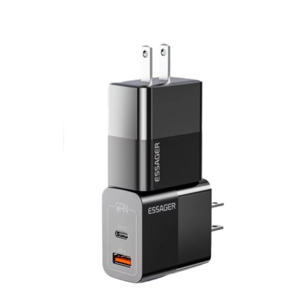 Quality High Power GaN Chargers USB A Type C Double Port Quick Charging PD Wall Charger 33W for sale