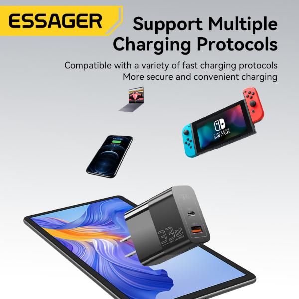 Quality High Power GaN Chargers USB A Type C Double Port Quick Charging PD Wall Charger for sale