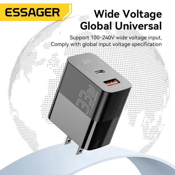 Quality High Power GaN Chargers USB A Type C Double Port Quick Charging PD Wall Charger for sale