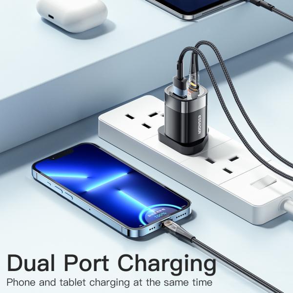 Quality GaN EU US UK Port Digital Display Travel Power Phone Charger Fast Charging 33W for sale