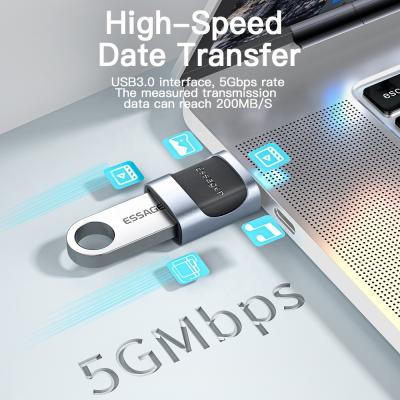 China Essager 2022 Xuankong Small 3A Fast Charging USB Female to Type-C Male OTG Adapter USB 3.0 Adaptor for Multiple Devices for sale